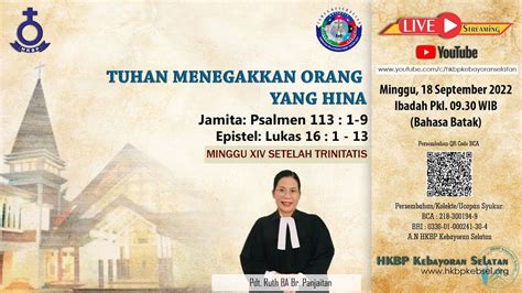 IBADAH ONLINE MINGGU XIV DUNG TRINITATIS HKBP KEBAYORAN SELATAN