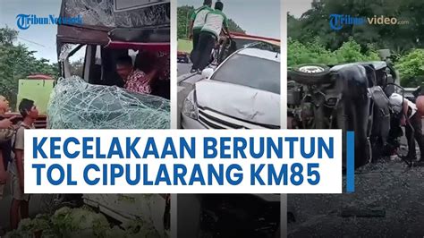 Kecelakaan Beruntun Tol Cipularang Km 85 Libatkan Bus Primajasa Truk