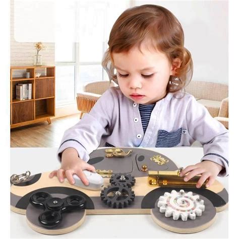 Huiya Busy Board De Motricit Montessori En Bois Partir De 3 Ans Petits