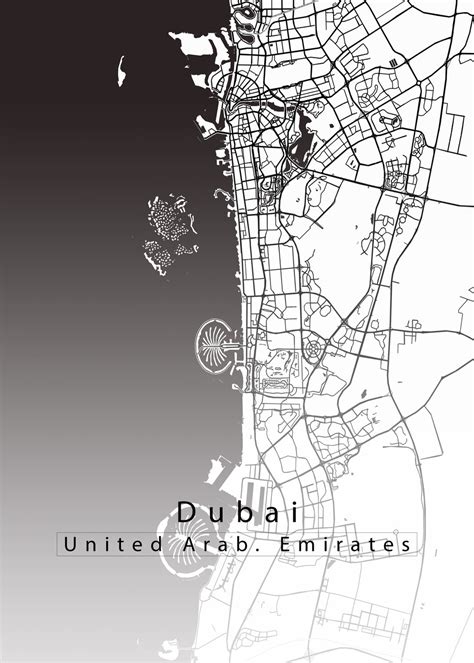 Mapa Dubai United Arab Emirates City Map white ǀ Mapas de ciudades y