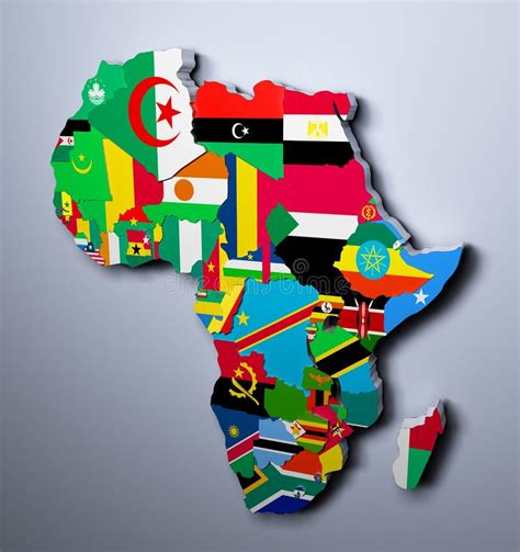 Zuid Afrika Op 3D Kaart Met Vlaggen Stock Illustratie Illustratie