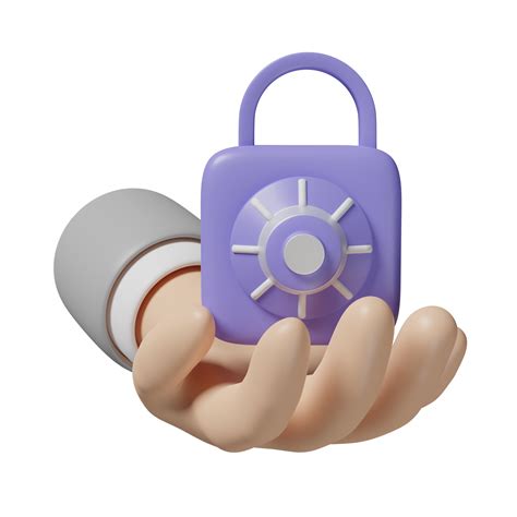 3d Hombre De Negocios Mano Sosteniendo Candado Icono De Llave Con