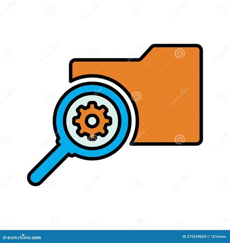 File Folder Seo Setting Icon Stock Illustration Illustration Of