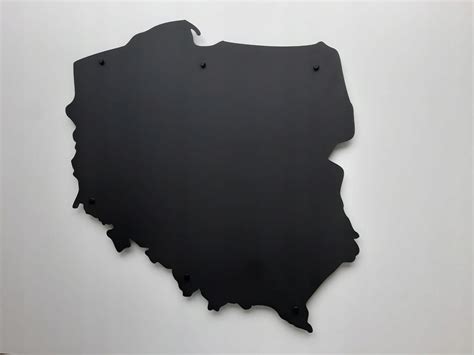 Tablica na magnesy z podróży metalowa mapa Polski 80x73cm Mapa Polski