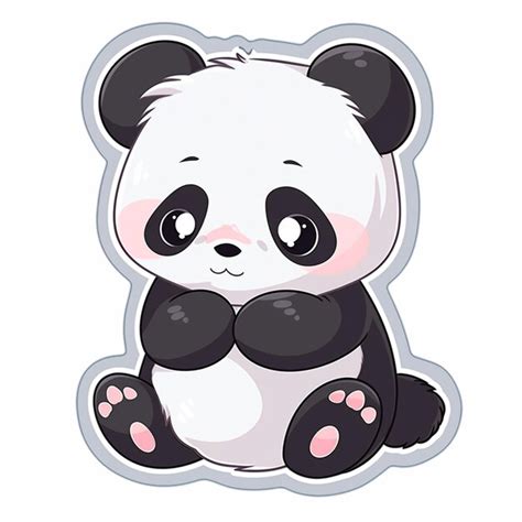 Oso Panda De Dibujos Animados Sentado En El Suelo Con Las Patas