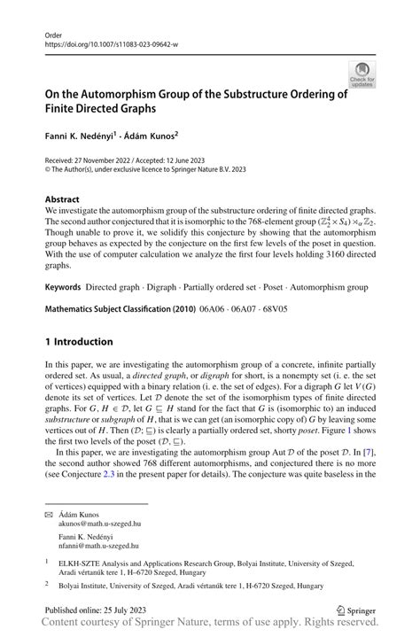 on the automorphism group of the substructure ordering of finite directed graphs request pdf