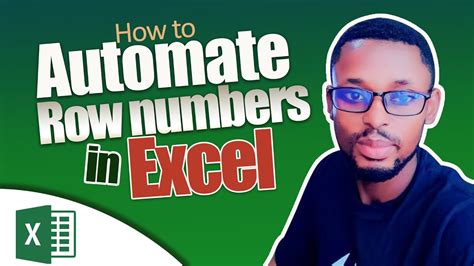How To Automate Row Numbers In Excel YouTube