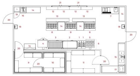The Floor Plan For An Office With Two Desks And One Kitchen Area As