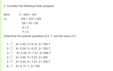 solved 2 consider the following linear program max z 60x