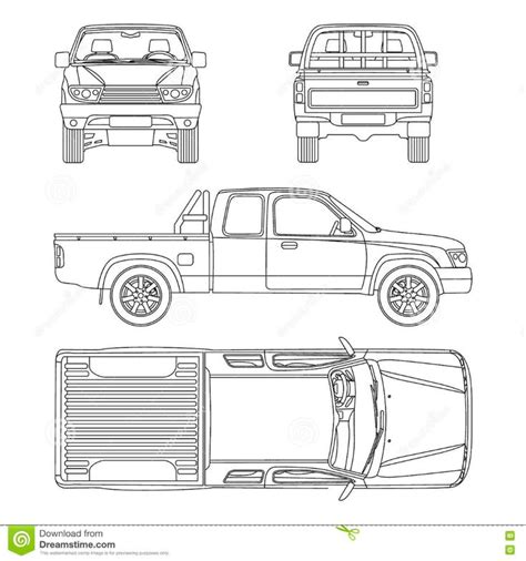 Ejemplo Del Vector De La Camioneta Pickup Del Coche Ilustración del