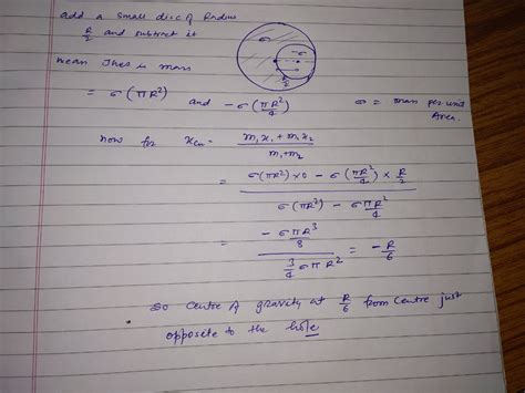 16 From A Uniform Disk Of Radius R A Circular Hole Of Radius R2 Is