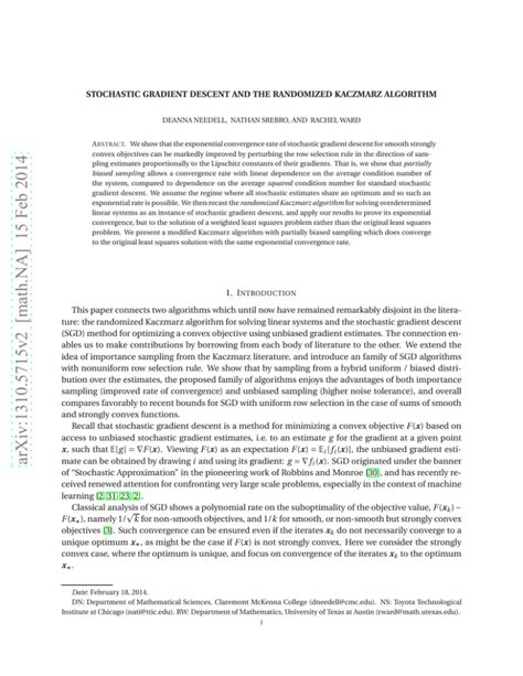 stochastic gradient descent and the randomized kaczmarz algorithm