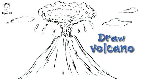 How To Draw A Volcano Easy Drawing Art Images And Photos Finder