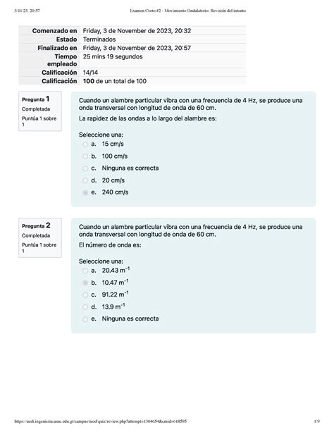 Fisica Corto Movimiento Ondulatorio Pregunta Completada Punt A