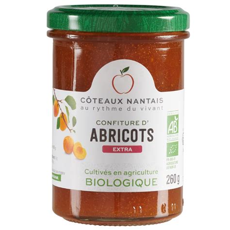 Confiture d abricots extra Bio 260 g Côteaux Nantais