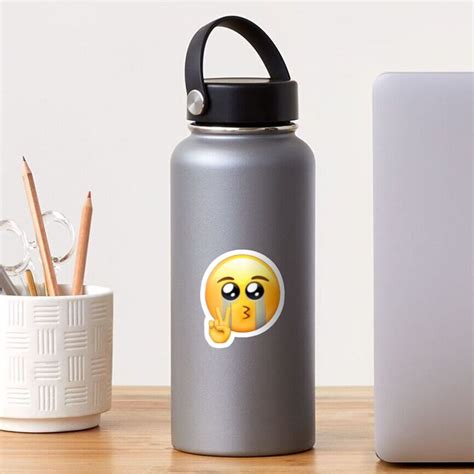 Crying Kissy Face Emoji With Peace Sign Sticker By Annaismendoza