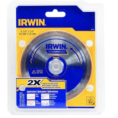 Disco Diamantado Liso 110mm X 20mm IW2144 IRWIN P8181190