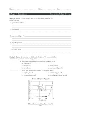 Chapter Populations Vocabulary Review Fill Online Printable