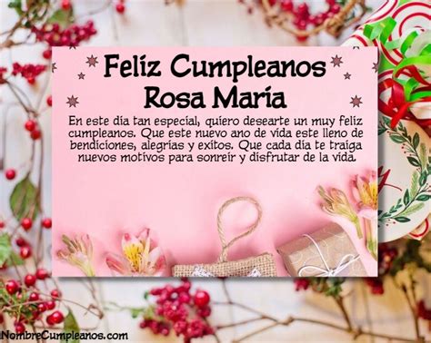 Feliz Cumpleaños Rosa Maria Tartas Tarjetas Deseos