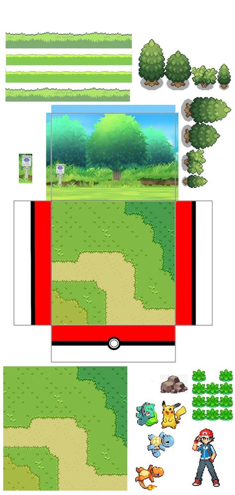 Diorama Pok Mon Free Template Retro Pok Mon Pixel Art En Arte