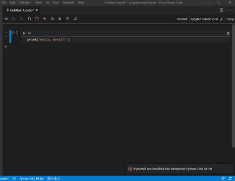 Not Able To Use Python Jupyter NoteBook Ipynb Inside VS Code Issue