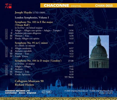 Joseph Haydn Symphonien Nr 95 103 104 CD Jpc