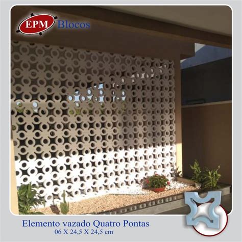 Elemento Vazado 4 Pontas EPM Artefatos Cimentícios 62 3289 3536