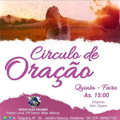 Círculo de oração à tarde às 3 horas Arvores de bons frutos