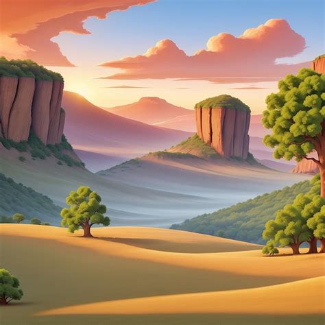 Premium Ai Image A Serene Sunrise Over A Vast Untouched Landscape On