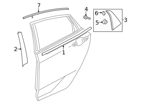 72965 TGG A11 Molding Assembly L Rear Door Sash 2017 2020 Honda