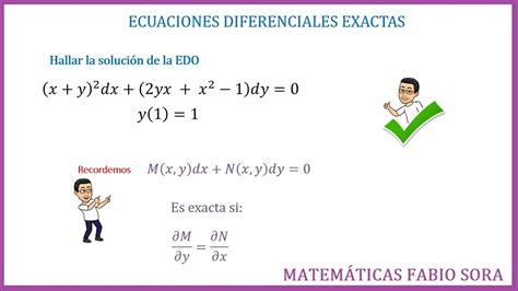 EDO Exacta Ejercicio 1 YouTube