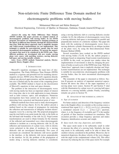 pdf non relativistic finite difference time domain method for electromagnetic problems with