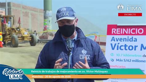 Alcalde Muñoz supervisa reinicio de trabajos de mejoramiento en av