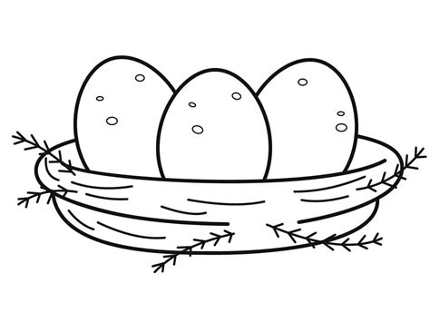 Dibujos De Huevos En Nido Para Colorear Para Colorear Pintar E The