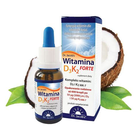 Witamina D3K2 FORTE krople 20 ml Dr Jacobs Skład Cena Opinie