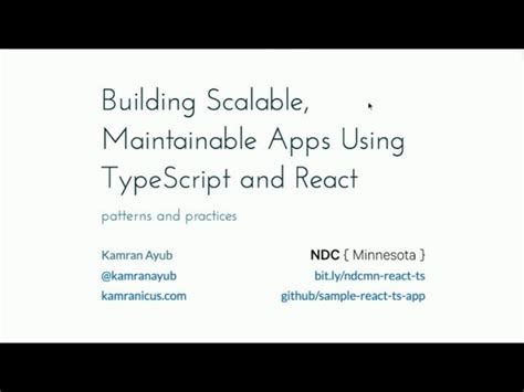 ndc conferences talk building scalable maintainable apps using typescript and react from ndc