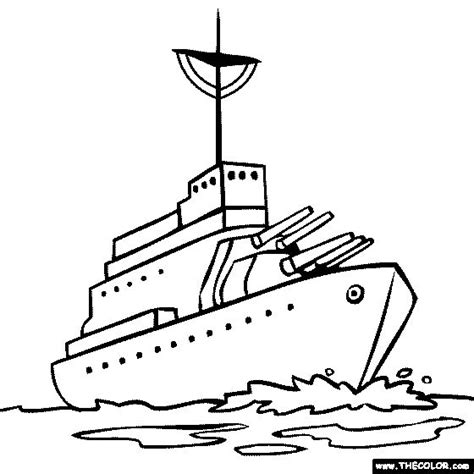 Free Coloring Page Of A Battleship Color In This Picture Of A