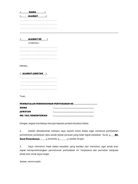 Detail Contoh Surat Pembatalan Permohonan Koleksi Nomer