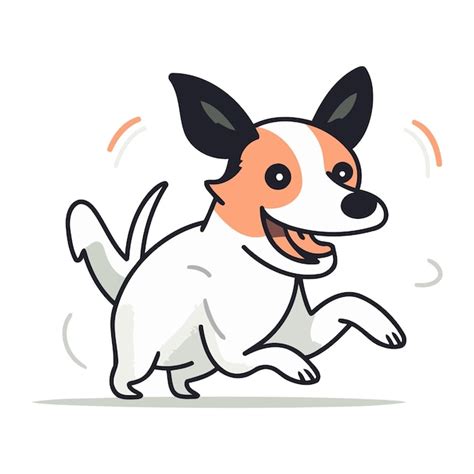 Jack russell terrier läuft vector illustration im cartoon stil