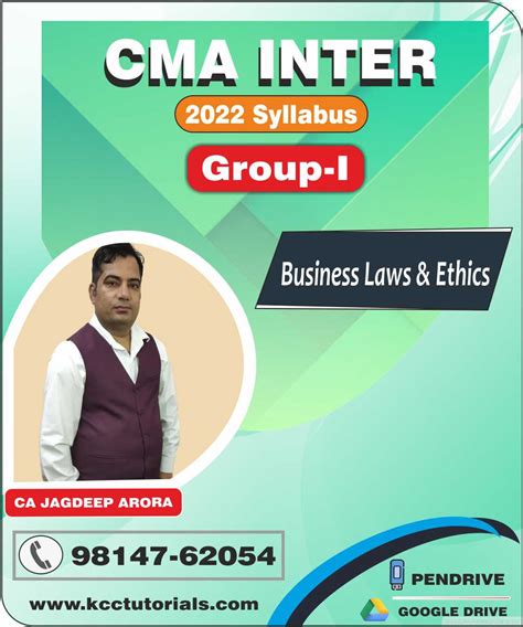 Paper 5 Business Laws And Ethics CMA Inter 2022 Syllabus KCC