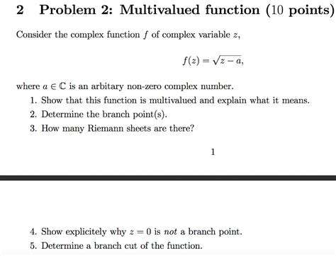 solved 2 problem 2 multivalued function 10 points