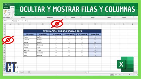 Ocultar Y Mostrar Columnas Y Filas En Excel Episodio 17 Youtube Riset