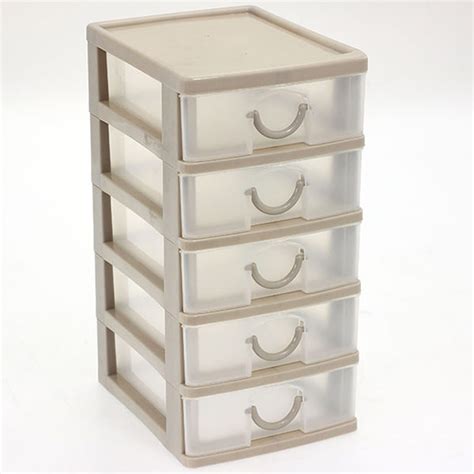 Bloc Coffret Tour Boite DE Rangement 5 Tiroirs Plastique Petit Modèle