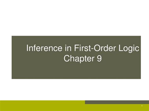 inference in first order logic chapter 9 ppt download