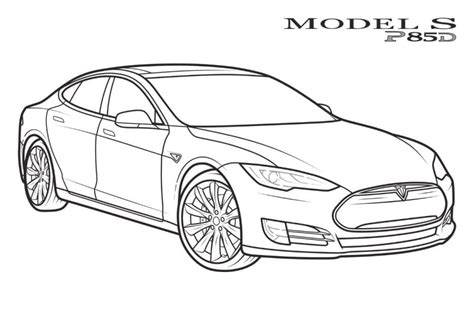 Dibujos De Tesla Modelo S P85D Para Colorear Para Colorear Pintar E