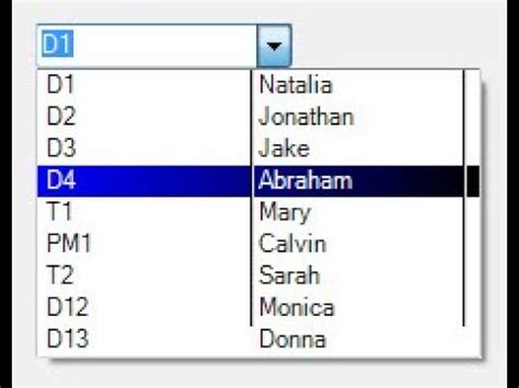 Multi Column Combobox C Sql Youtube