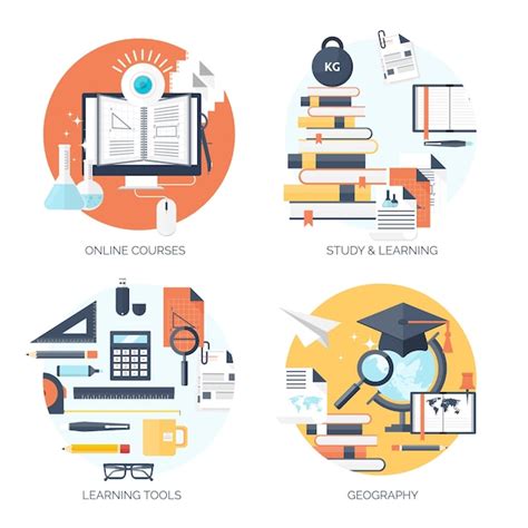 Ilustración de vector plano estudio concepto de aprendizaje