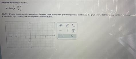 solved graph the trigonometric function ysin3cot x−43x
