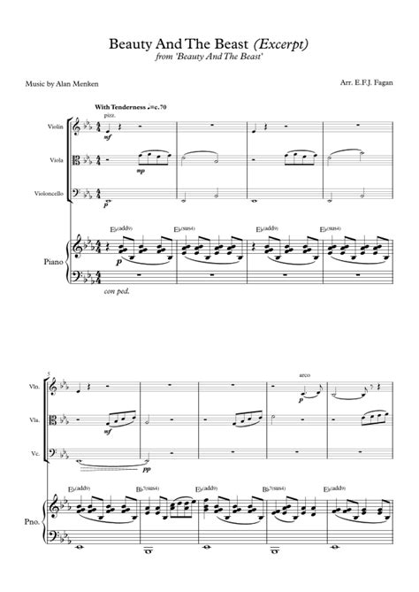 Beauty And The Beast Arr E F J Fagan By Celine Dion Peabo Bryson