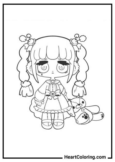 Coloriages Gacha Life à imprimer en A4 HeartColoring